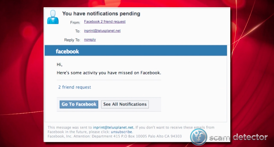 Facebook Notification Scam - Scam Detector