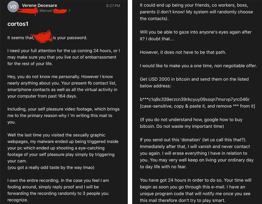 Received an Email From Your Own Address? Beware of the Extortion Scam ...