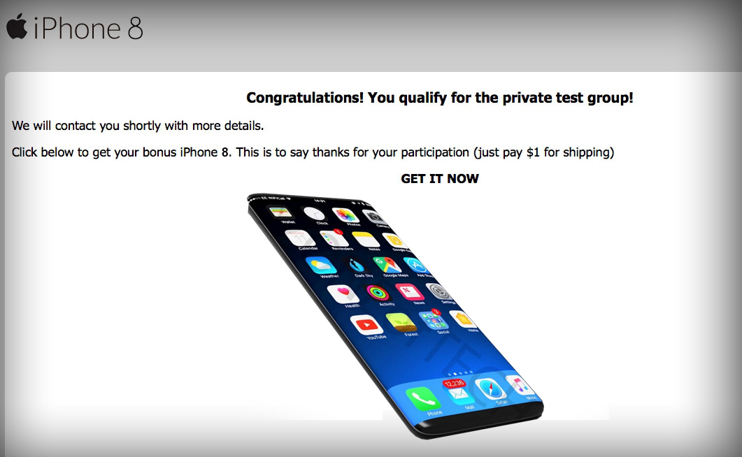 iPhone 8 and iPhone X Tester Scam - Scam Detector