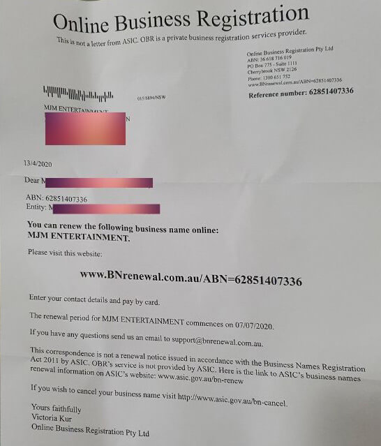 Business Register Scam (2021) - Scam Detector