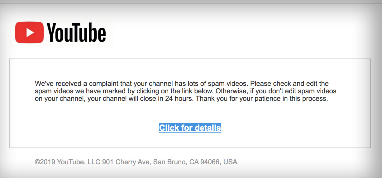 YouTube Spam Complaint - Scam Detector