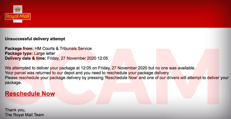 Royal Mail Scam Email (2025) - Scam Detector