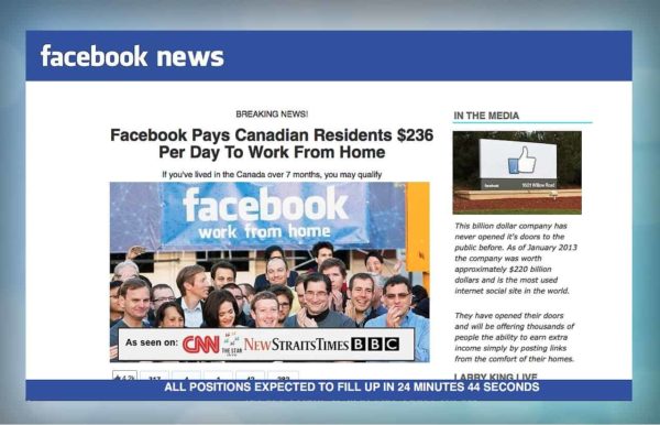 Facebook: Work From Home Program (2021) - Scam Detector