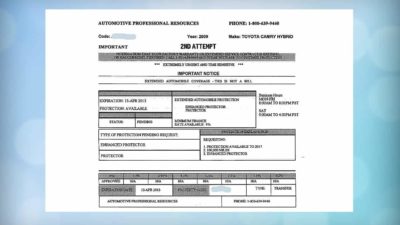 Extended Warranty Letter aka the Motor Vehicle Service Notification (2021)