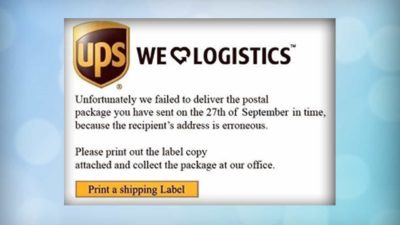 UPS Shipping Label Fake - Scam Detector