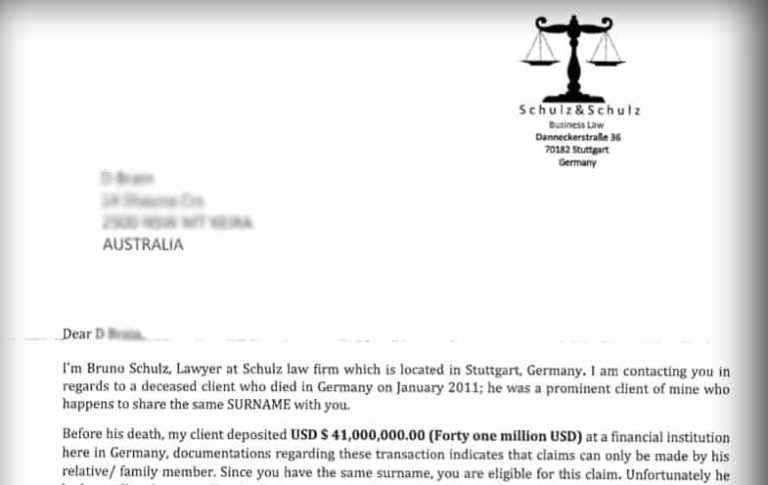Inheritance Letter Sample Scam (2023) - Scam Detector