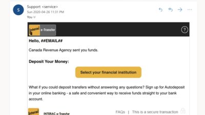 E-Mail Money Transfer - Scam Detector