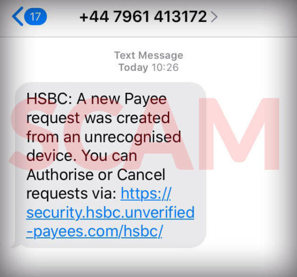 HSBC Text Message Scam (2021) - Scam Detector