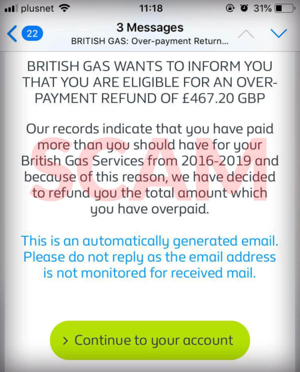 British Gas Email Scam (2020)- Scam Detector