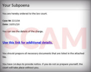 Google Subpoena Email Scam (2020) - Scam Detector