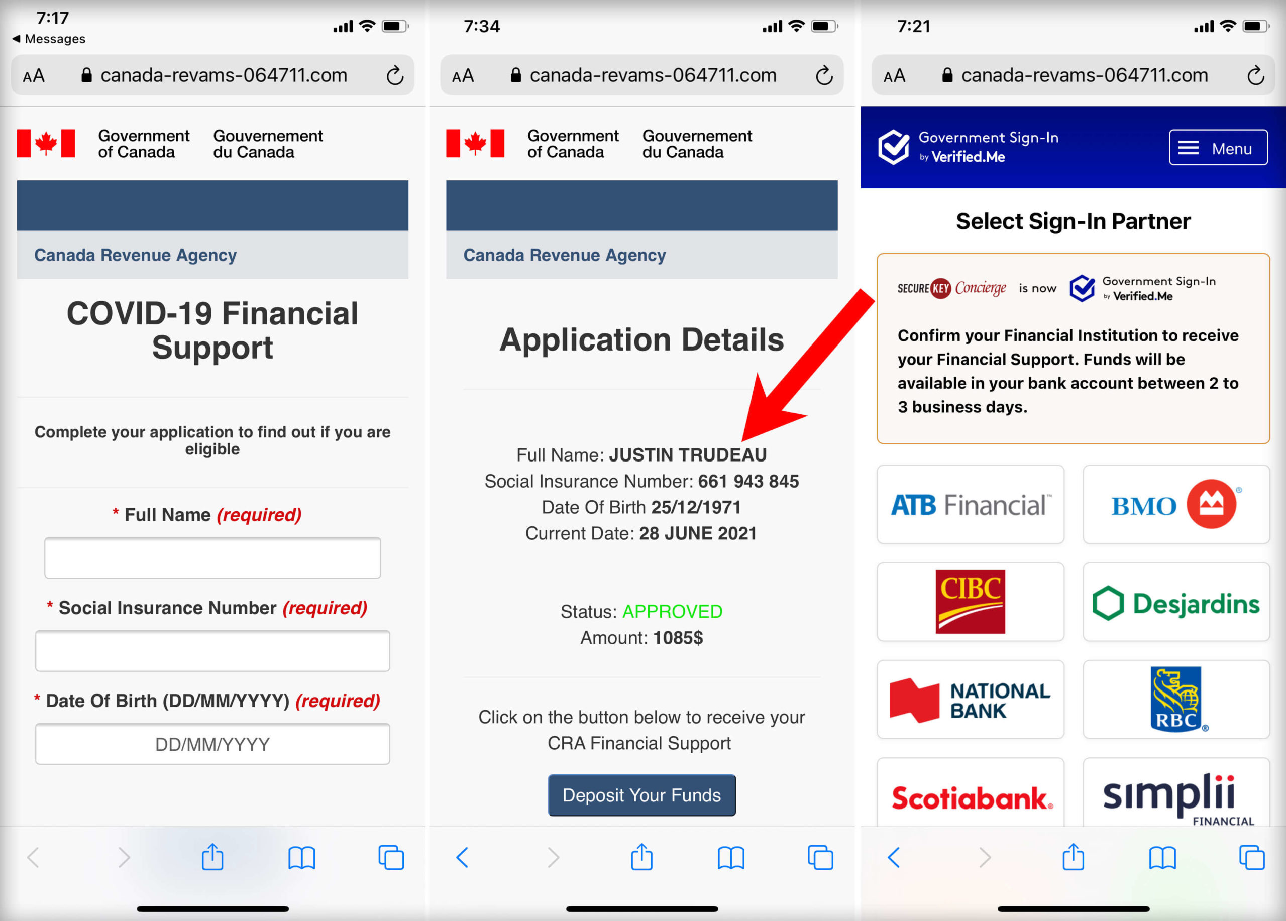 Canada Benefit Support Scam (2021) - Scam Detector