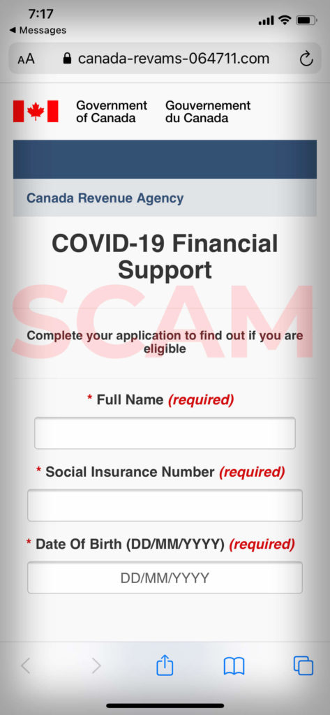 Canada Benefit Support Scam (2021) - Scam Detector