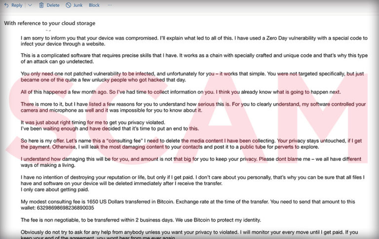Zero Day Vulnerability Email Scam (2021) - Scam Detector