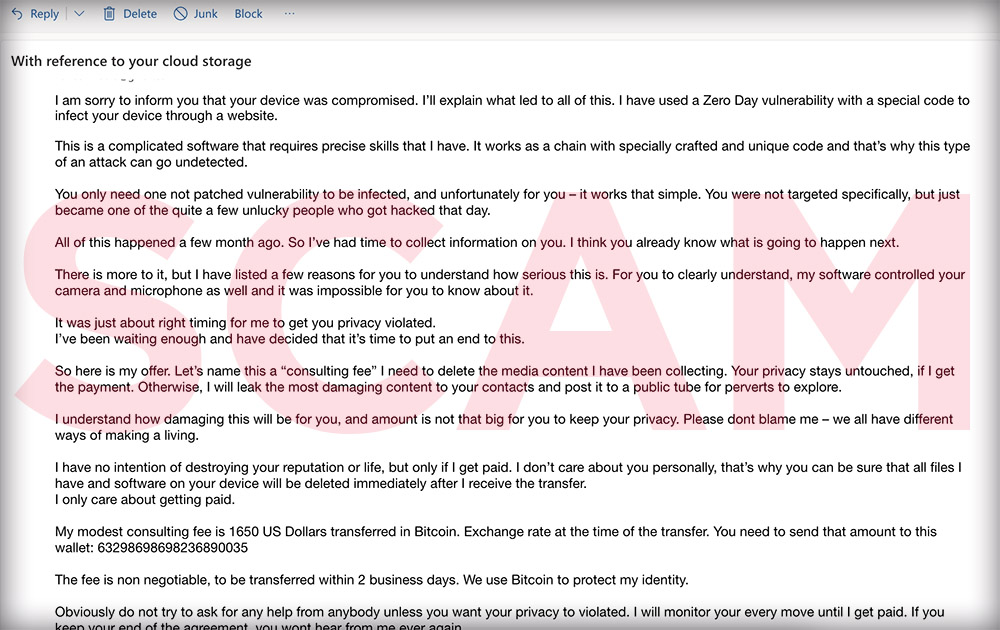 Zero Day Vulnerability Email Scam (2021) - Scam Detector